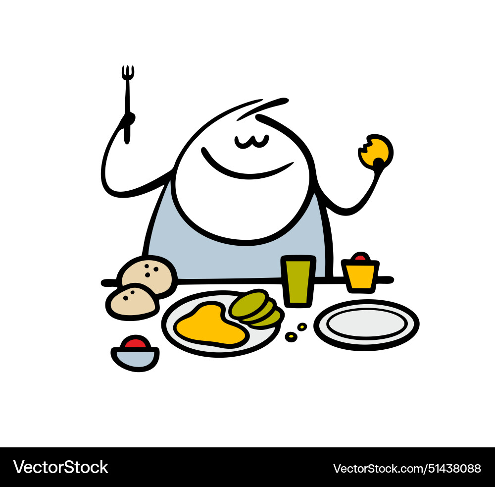 Stickman Eating Vector Images (over 190)
