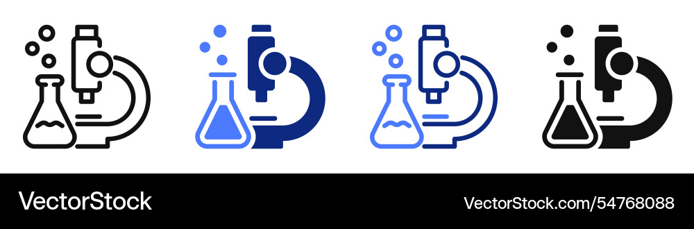 Icon or logo of science lab microscope Royalty Free Vector