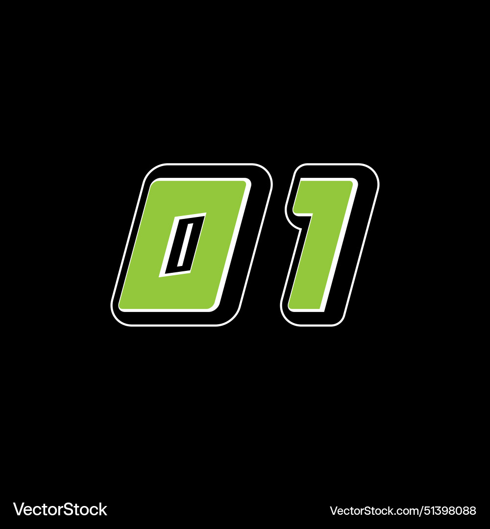 Racing number 01 design template Royalty Free Vector Image