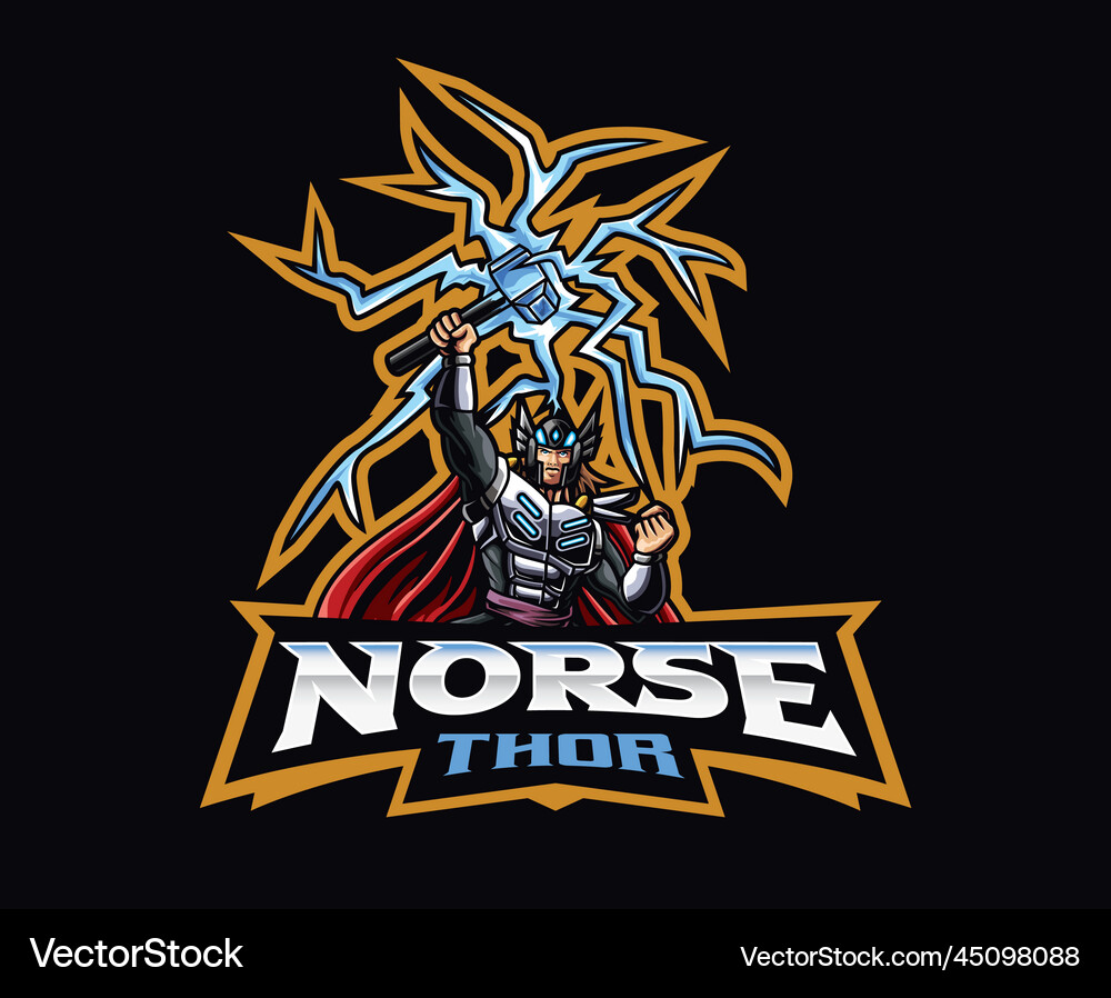Sci-fi thor mascot logo design Royalty Free Vector Image