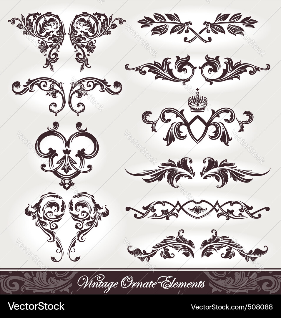 Set of ornaments Royalty Free Vector Image - VectorStock