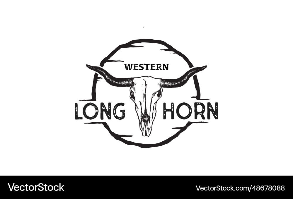 Texas Longhorn Bull Logo Royalty Free Vector Image