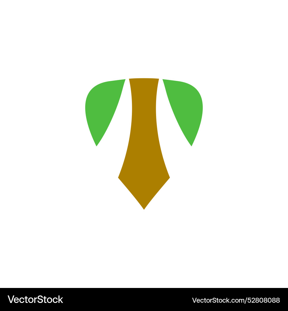 Tree letter t plant logo icon Royalty Free Vector Image