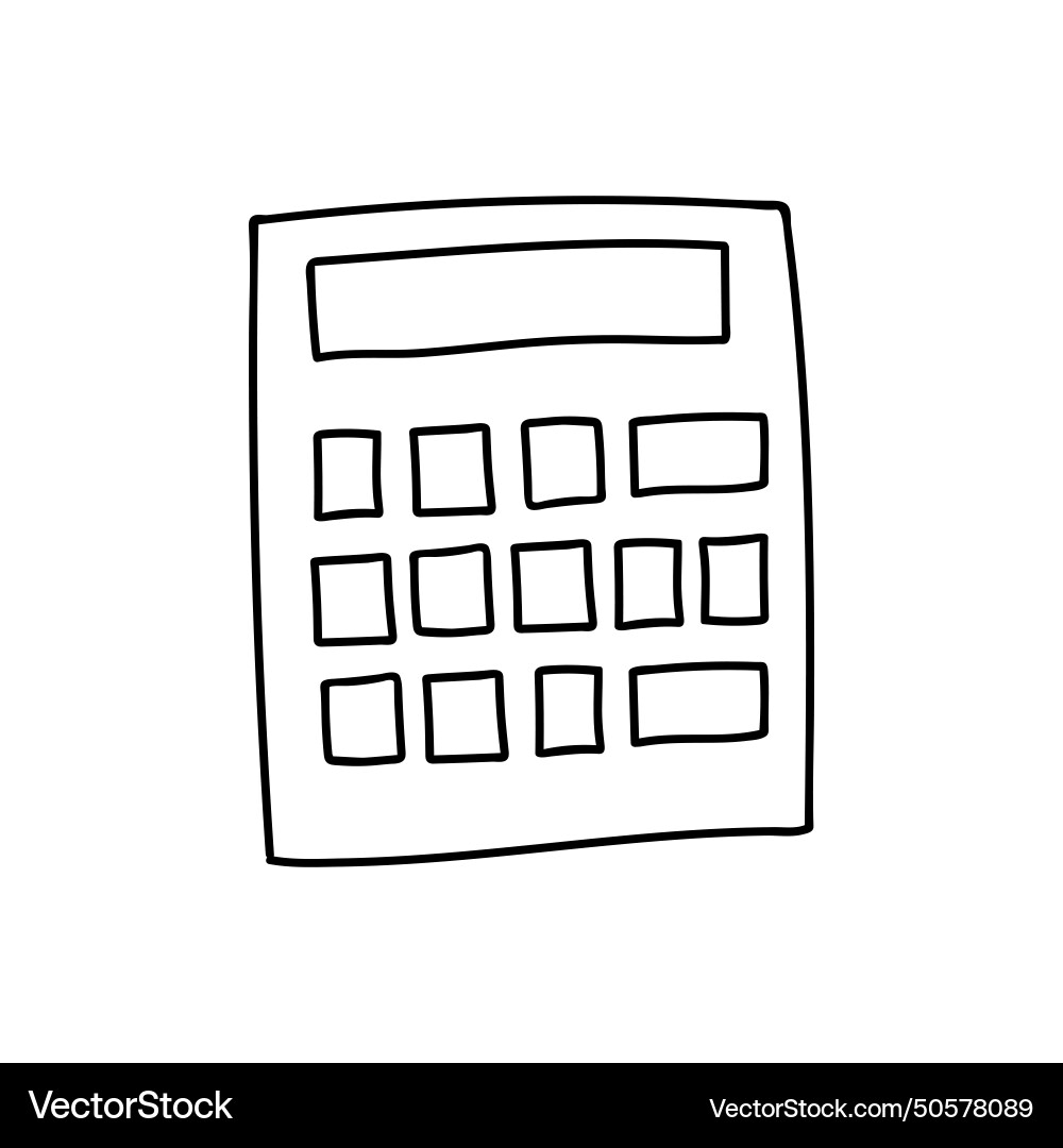 Cute hand drawn calculator in doodle style Vector Image