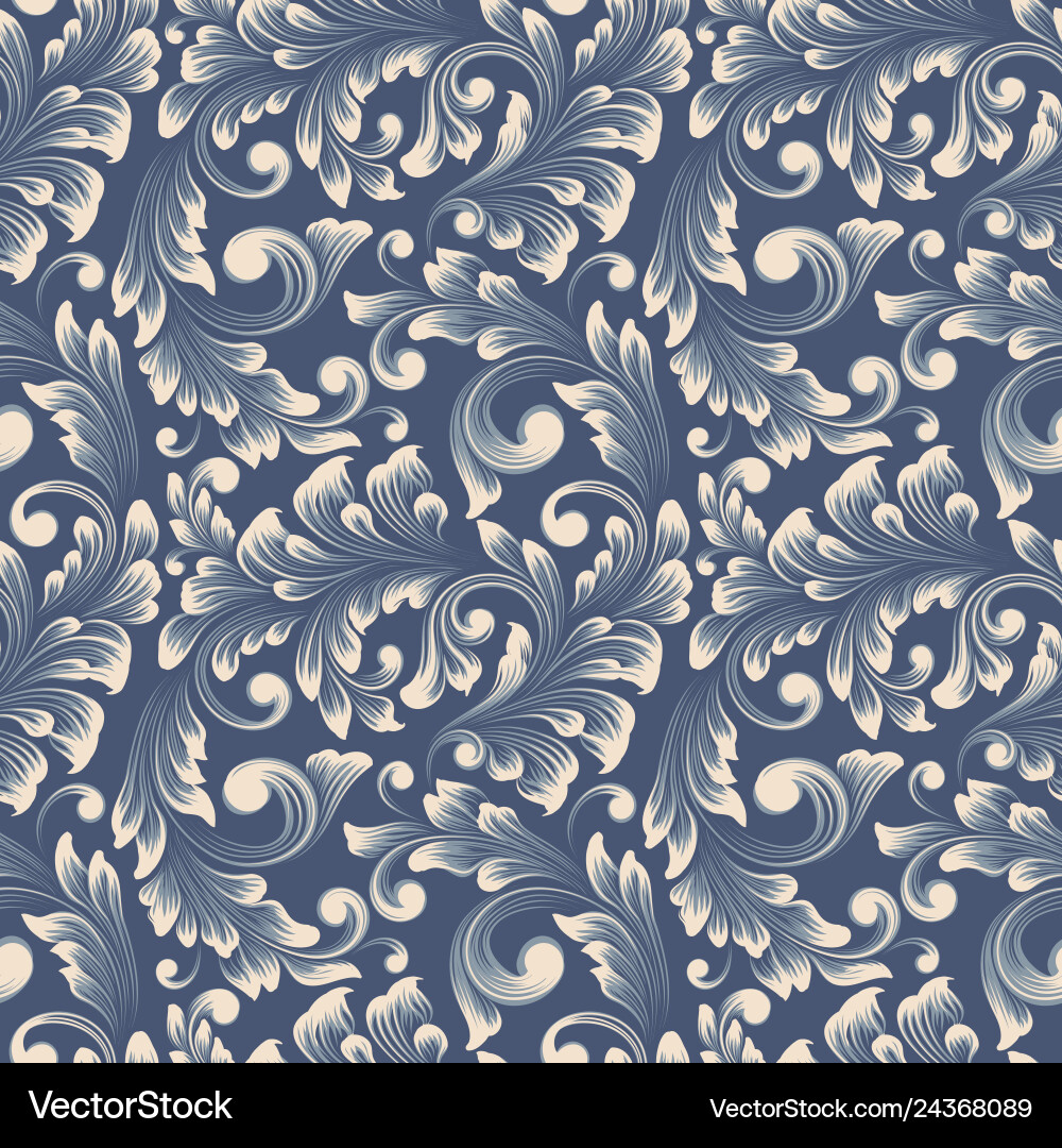 Damask Floral Pattern Royalty Free Vector Image
