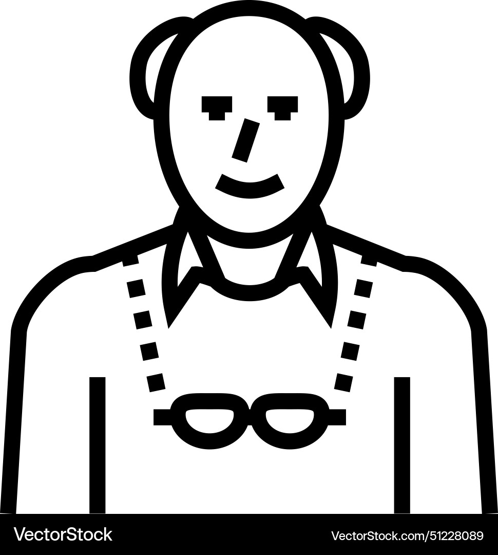 Elderly old man line icon Royalty Free Vector Image