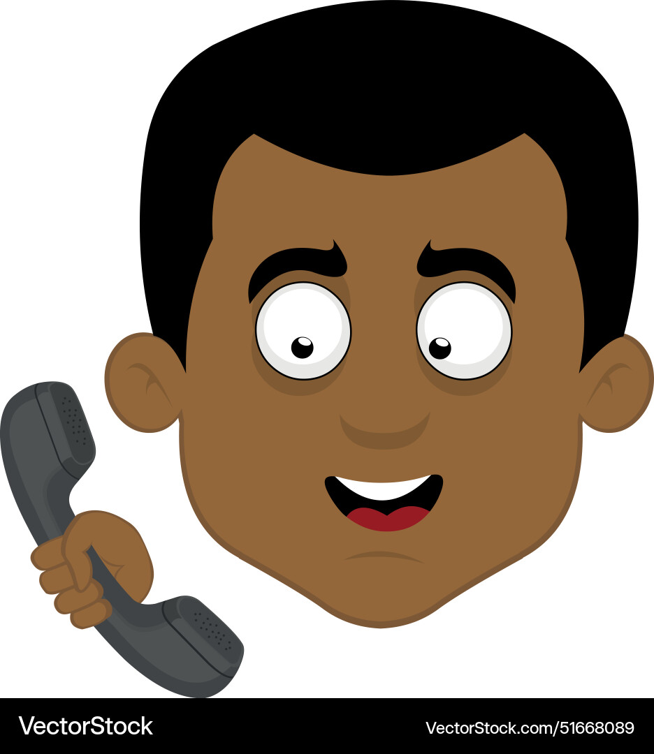 Head man cartoon talking phone Royalty Free Vector Image