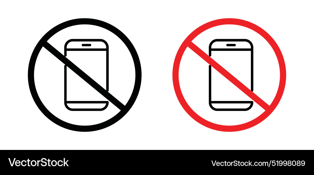 No phone outline icon collection or set Royalty Free Vector