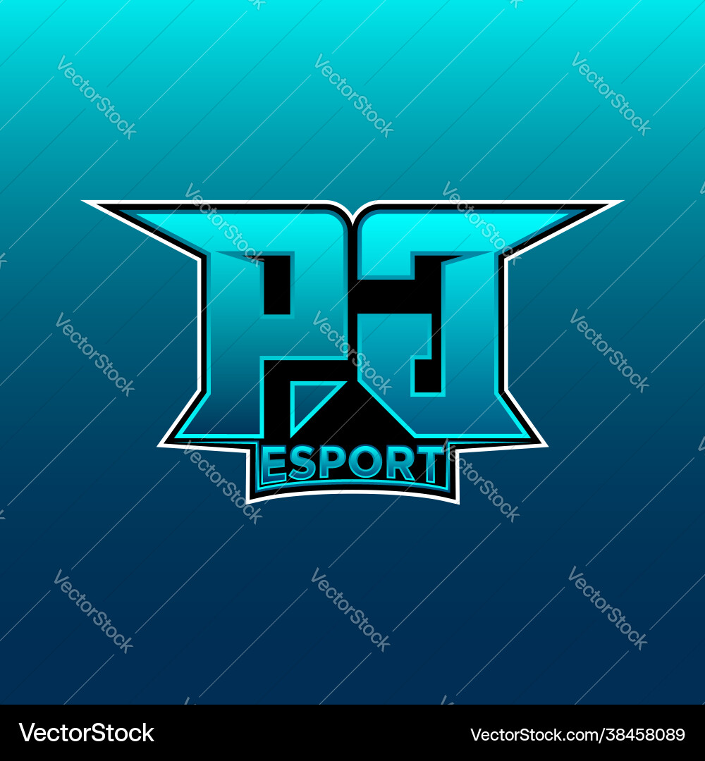 Pg initial gaming logo esports geometric designs Vector Image
