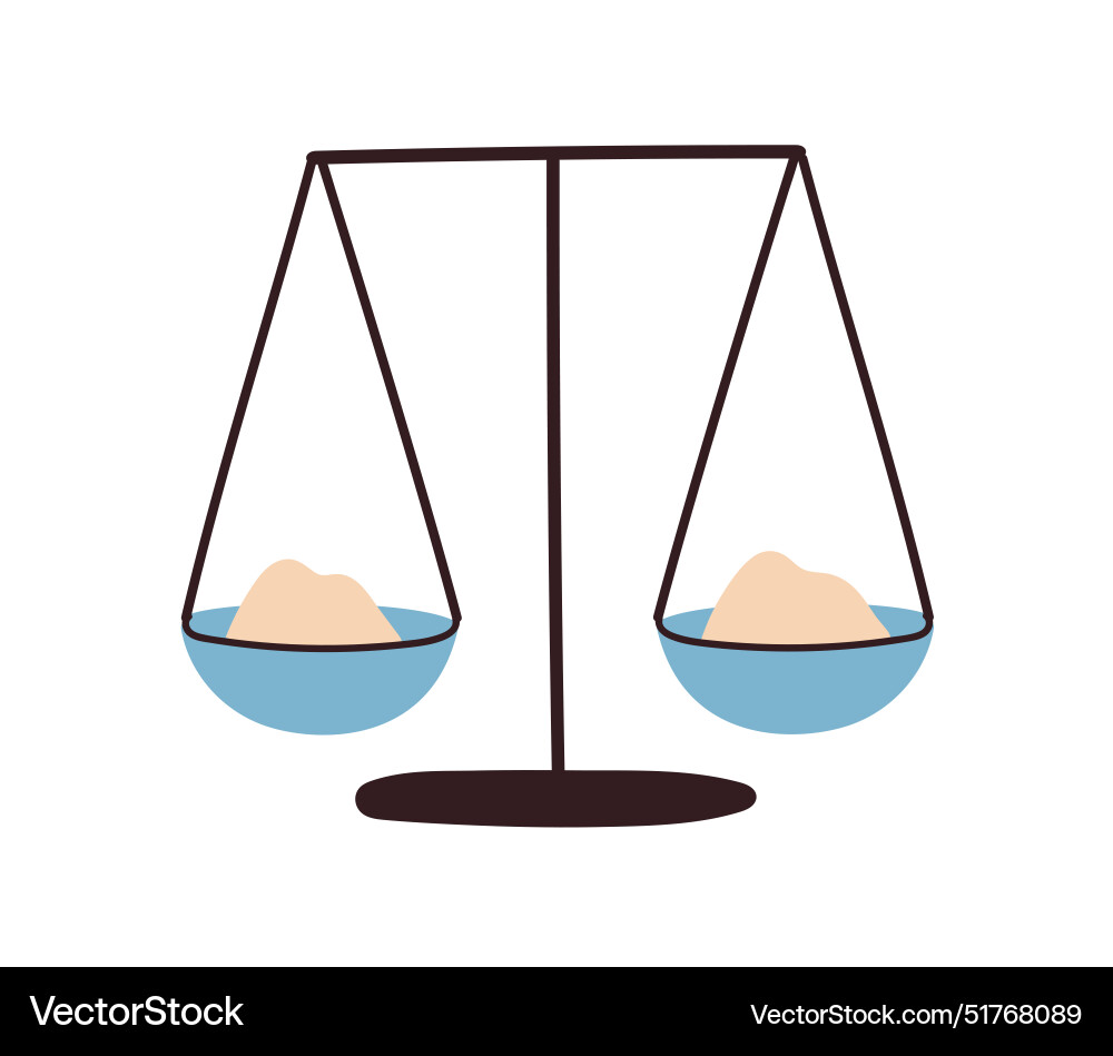 Scales for balance and weight comparison old Vector Image