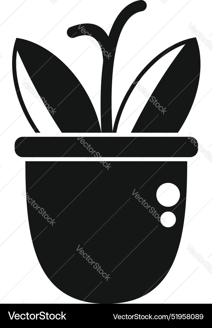 Small plant growing in a pot icon simple style Vector Image