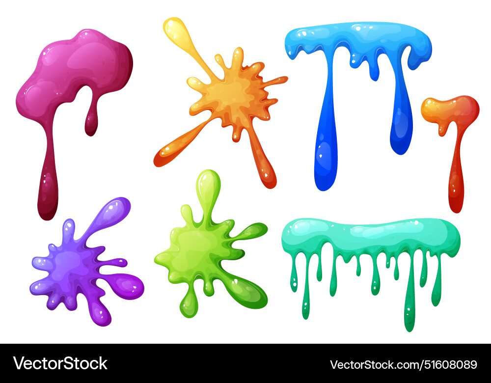 Splat slime mucus collection sticky liquid goo Vector Image