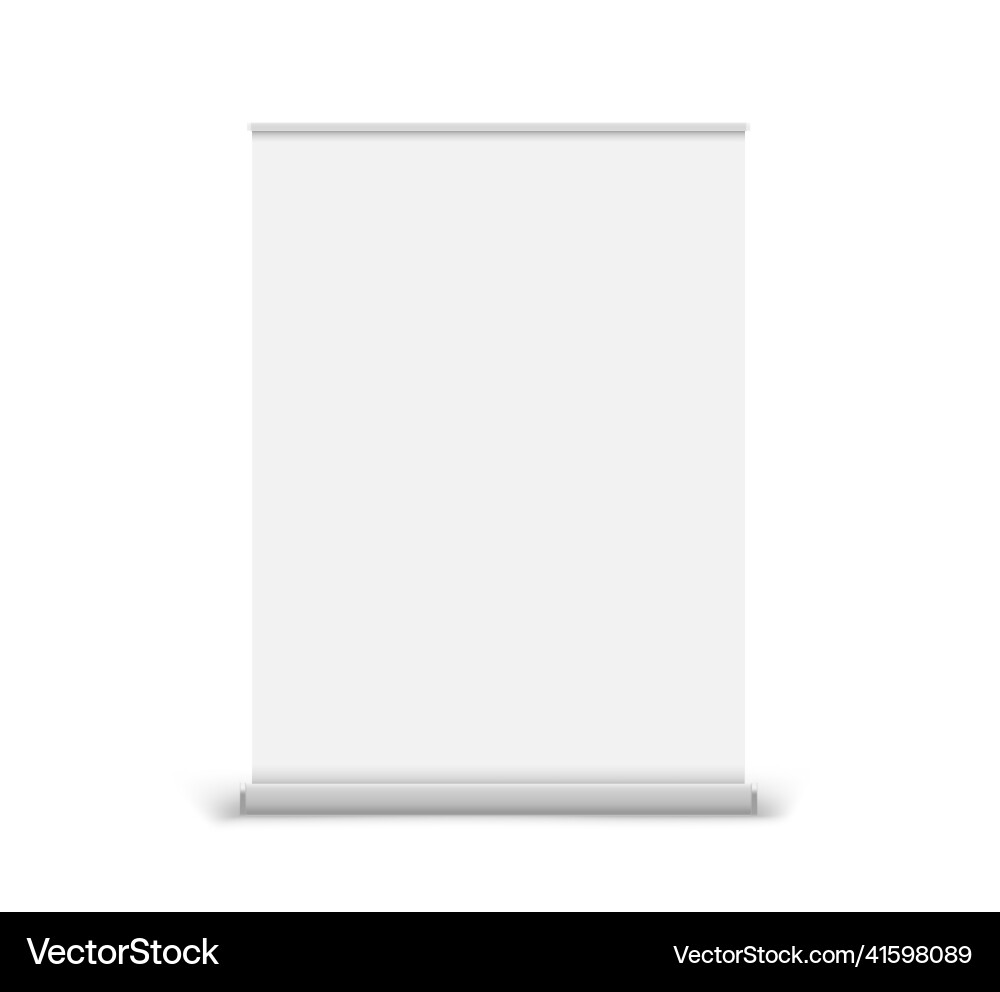 Wide paper roll banner isolated on white Vector Image