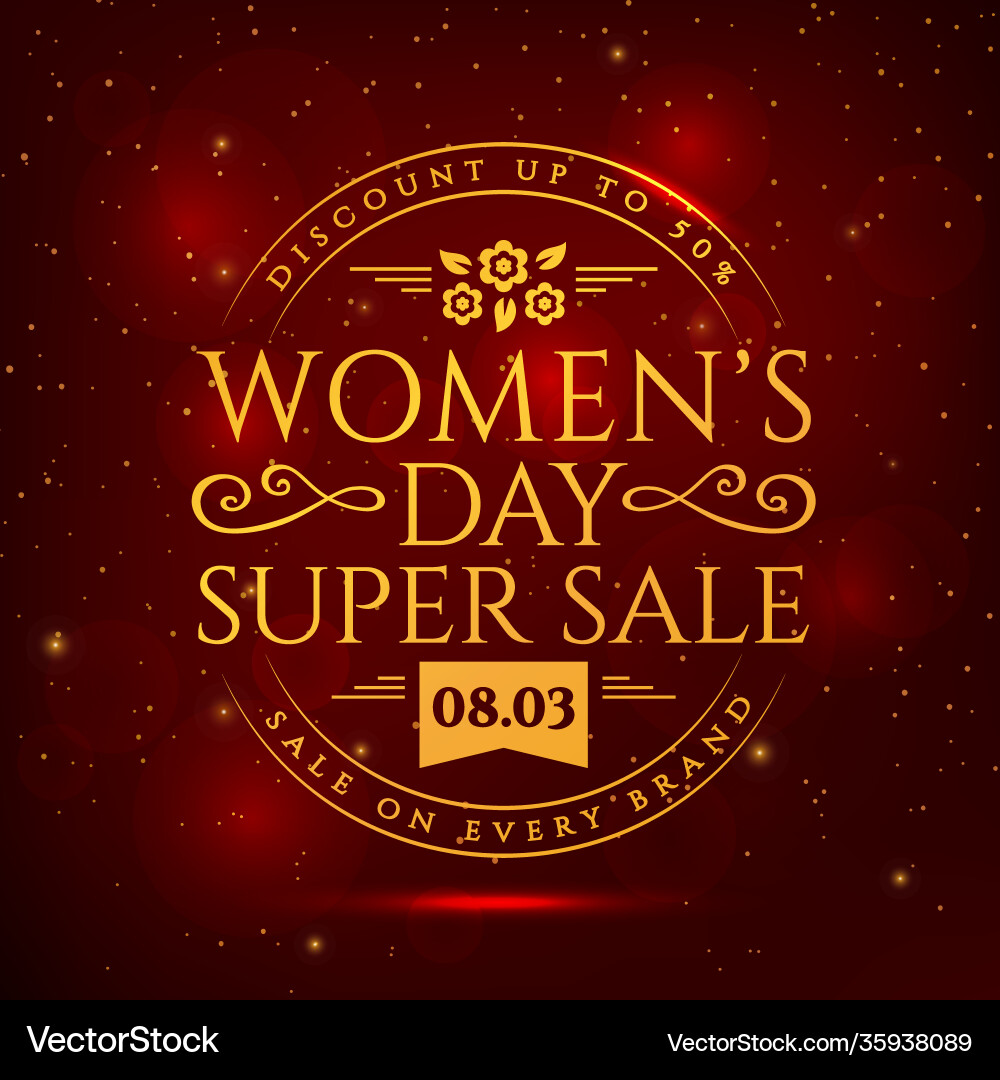 Womens day sale banner Royalty Free Vector Image