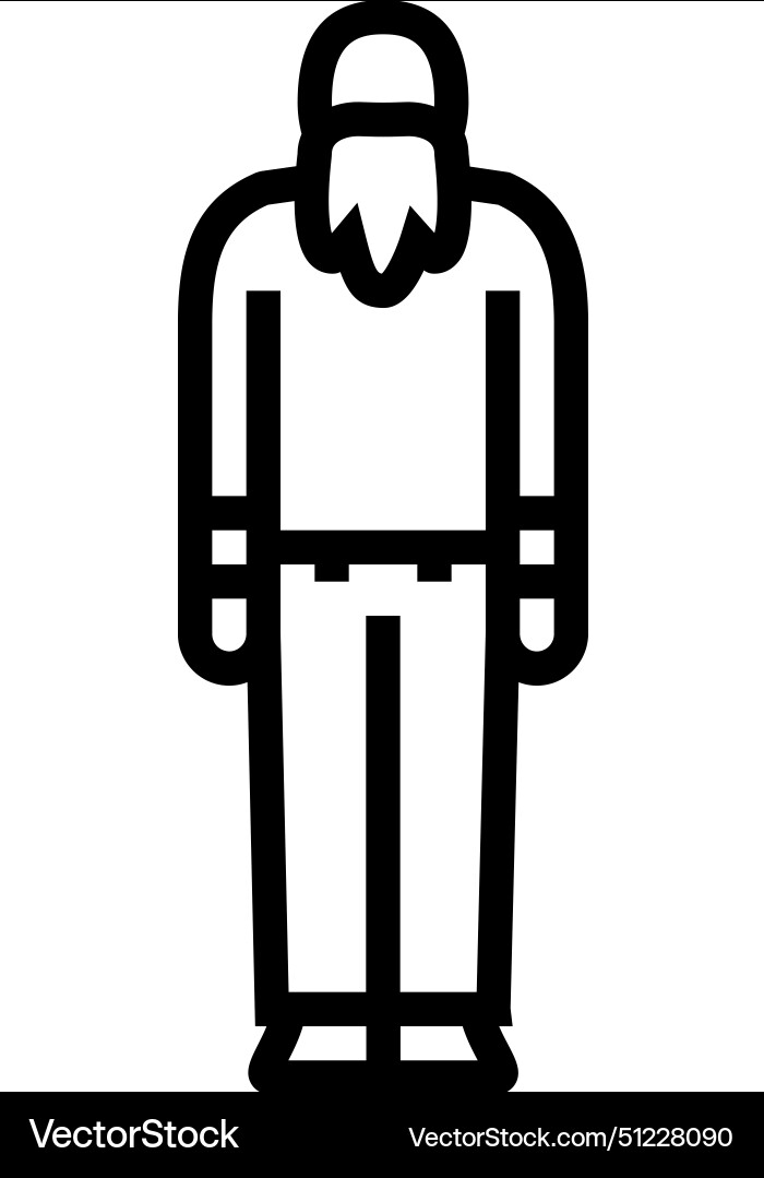 Adult old man line icon Royalty Free Vector Image