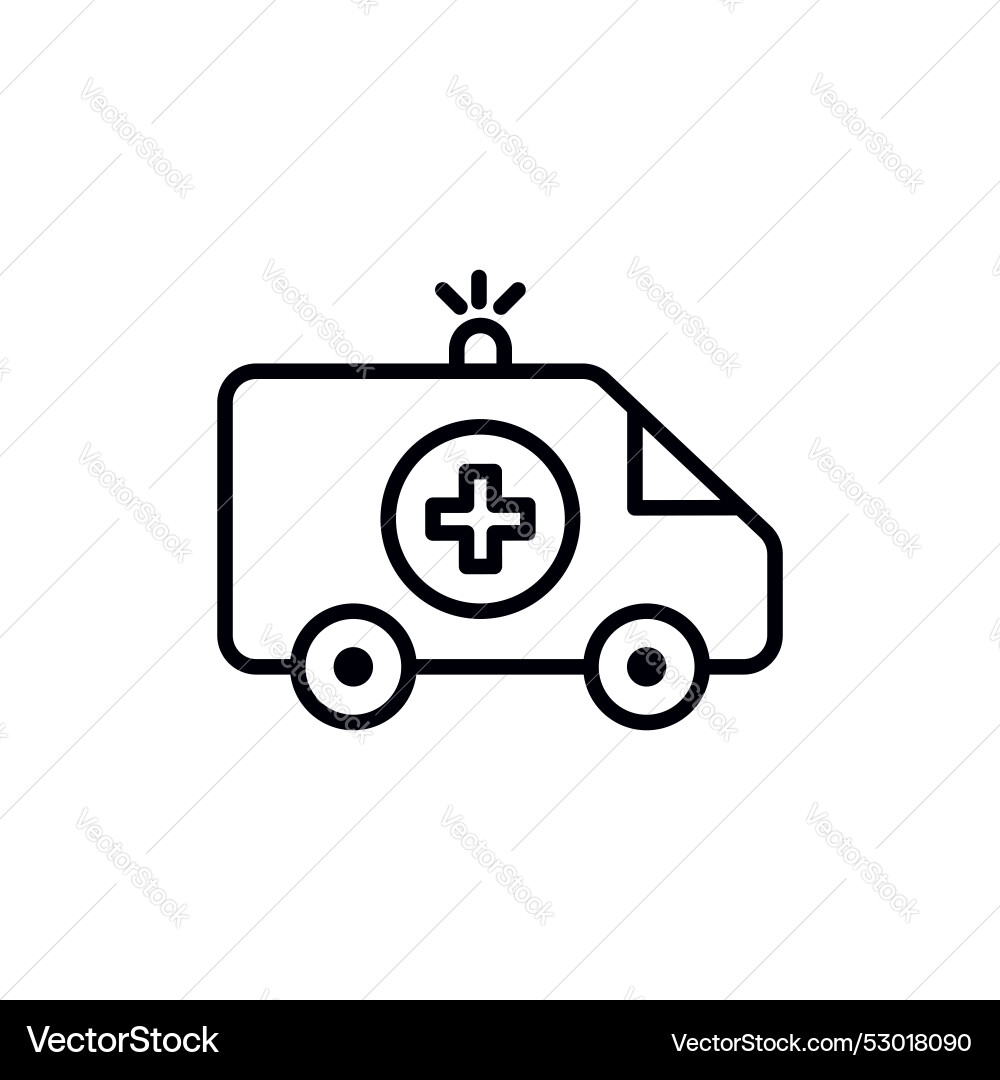 Ambulance icon set emergency rescue van Royalty Free Vector