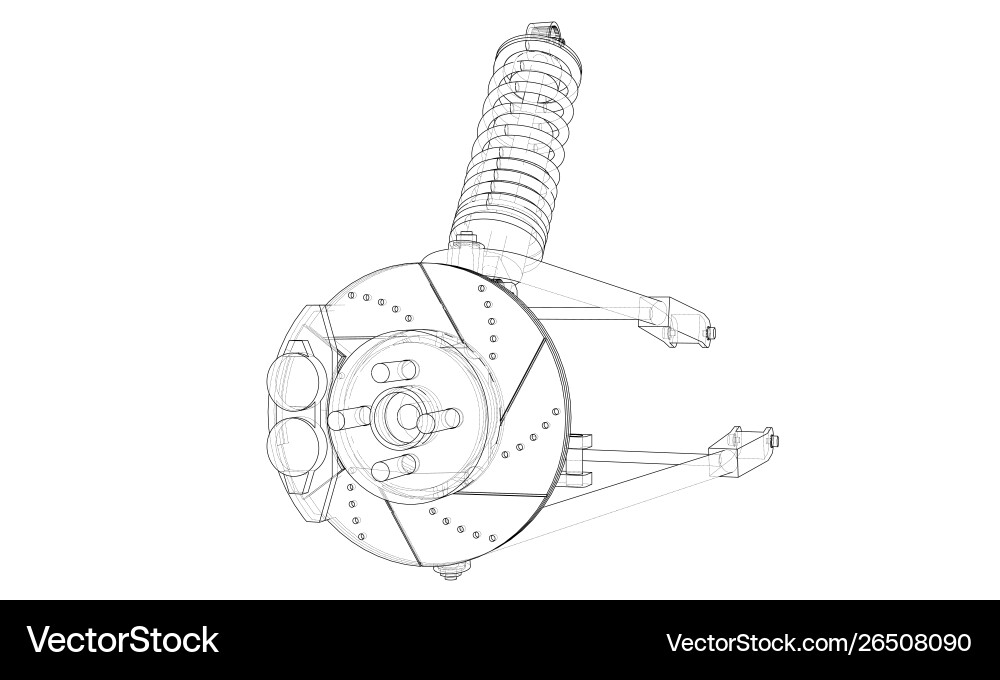 Car suspension with shock absorber Royalty Free Vector Image
