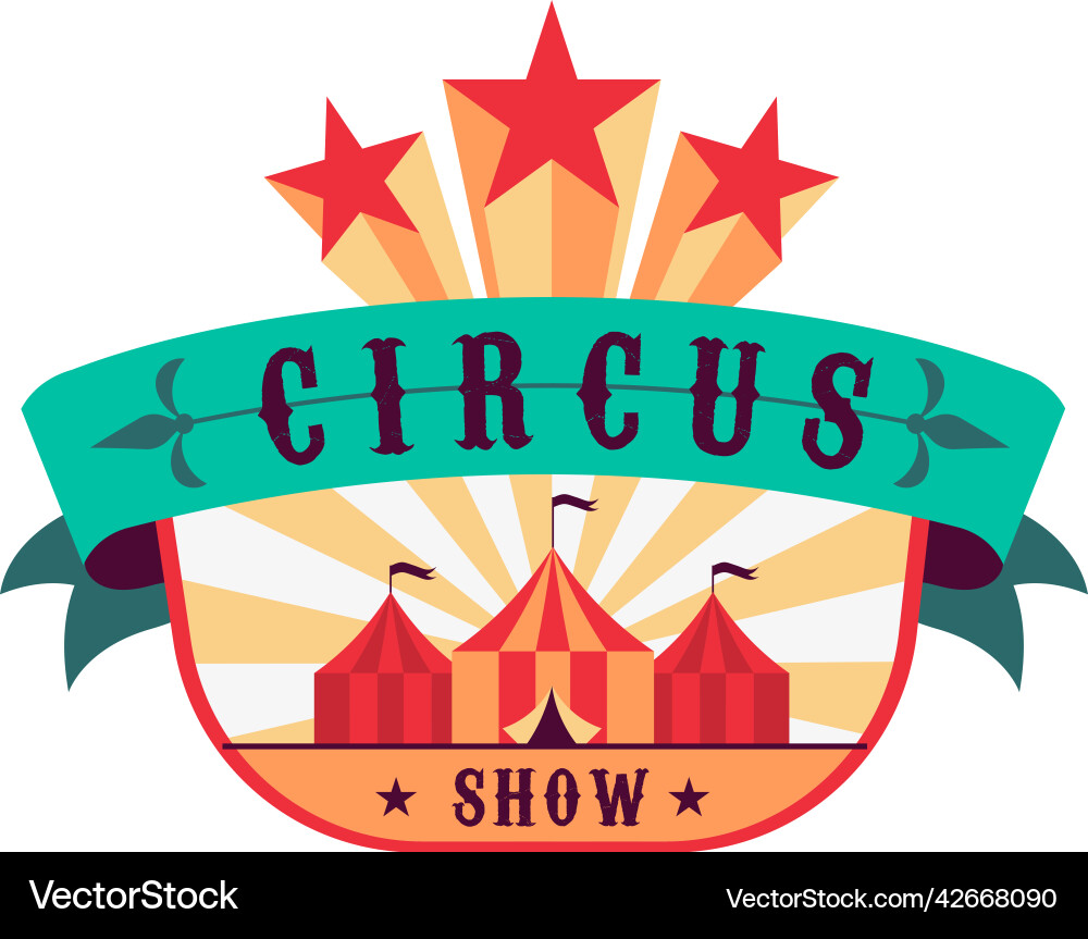 Circus label retro entertainment show poster Vector Image
