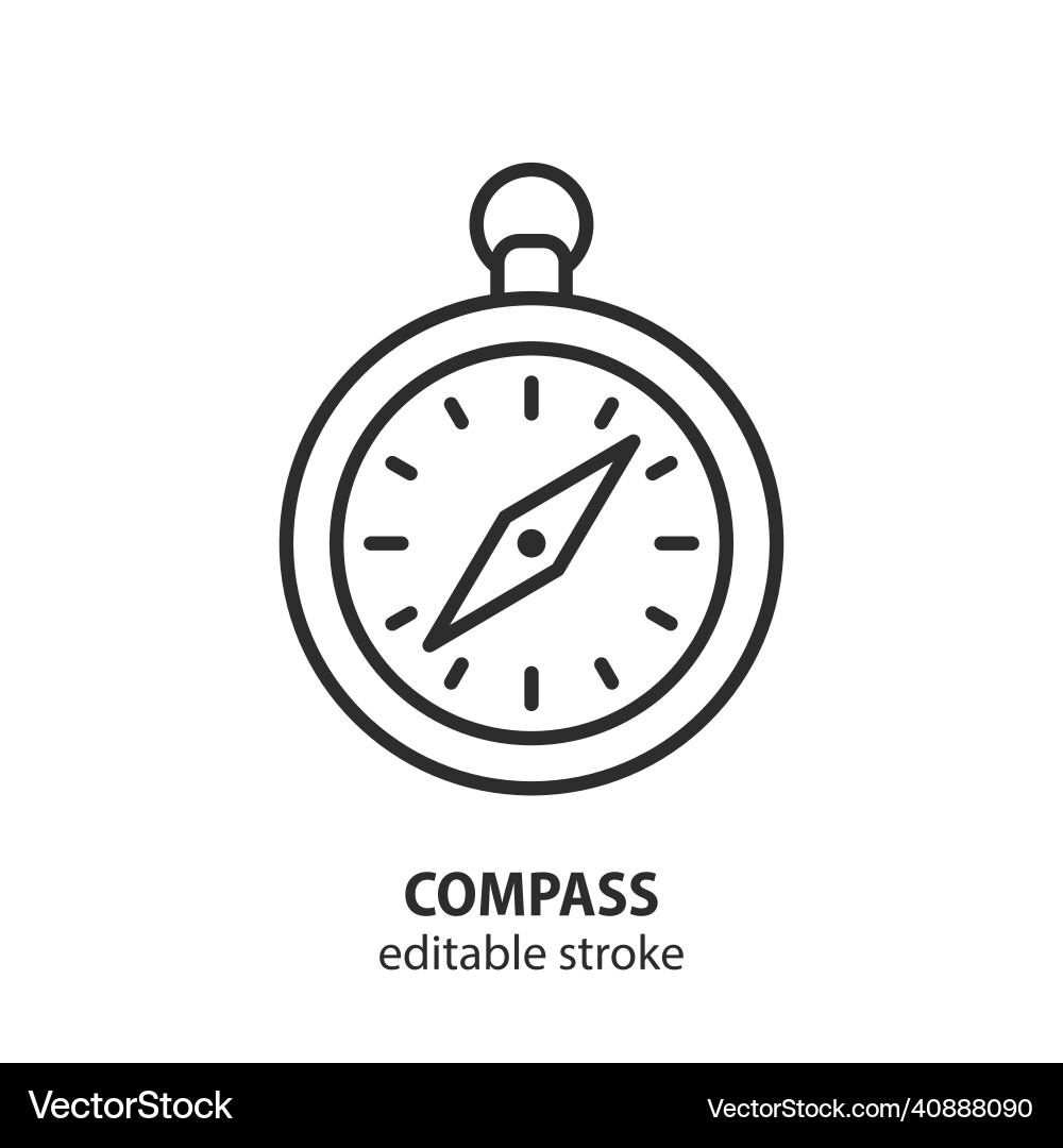 Compass line icon symbol of navigation Royalty Free Vector