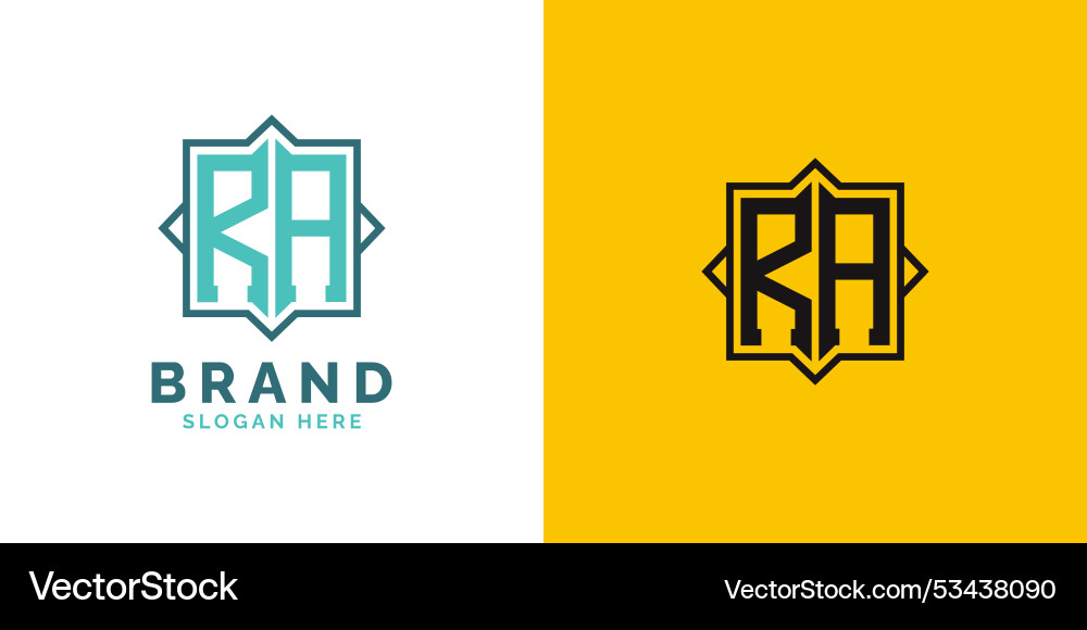 Modern ra monogram logo design initial letter Vector Image