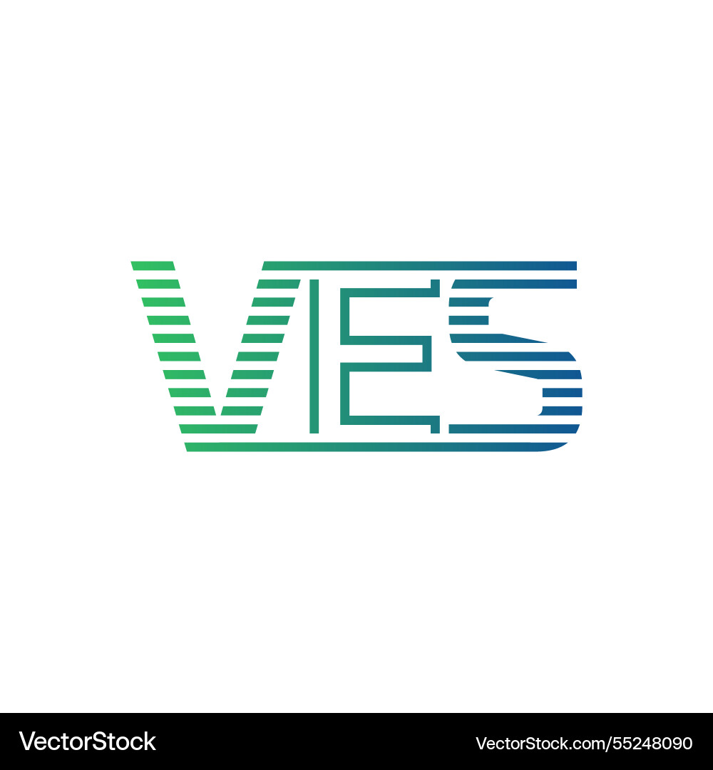 Modern ves logo design letter minimalist Vector Image