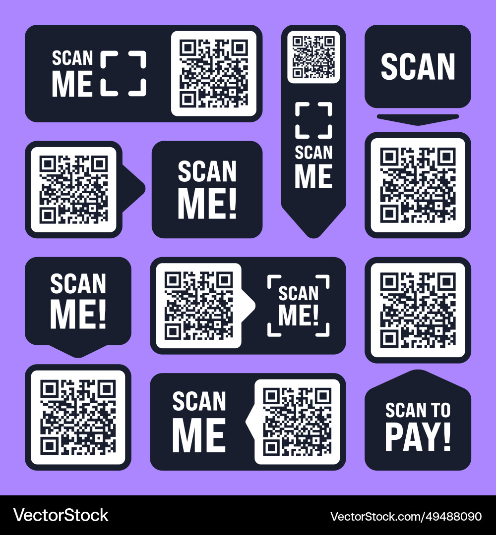 Scan me qr code sticker online payment special Vector Image