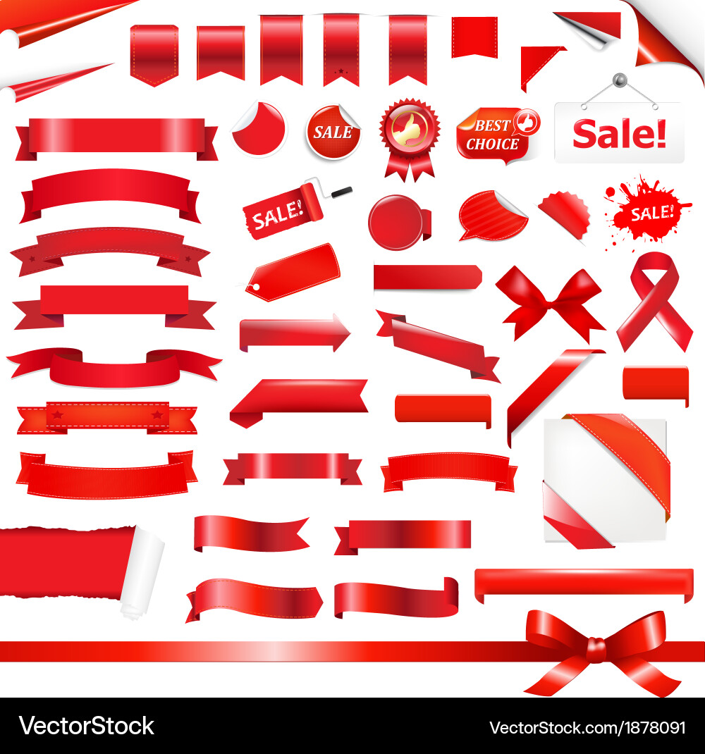 Big red set Royalty Free Vector Image - VectorStock