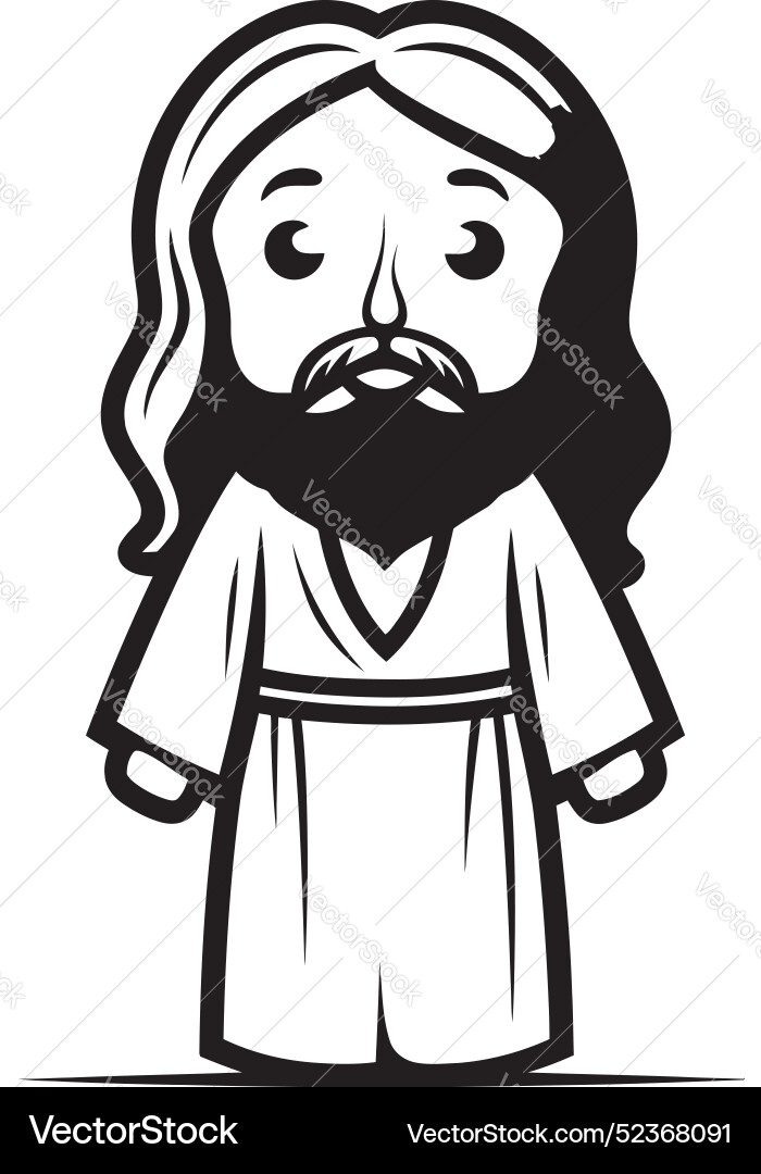 Blessed savior cute black logo sacred joy cartoon Vector Image