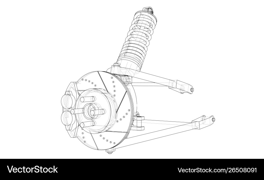 Car suspension with shock absorber Royalty Free Vector Image