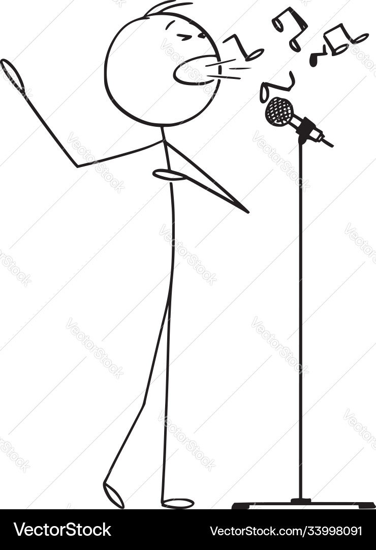 Cartoon Singer on Stage Royalty Free Vector Image