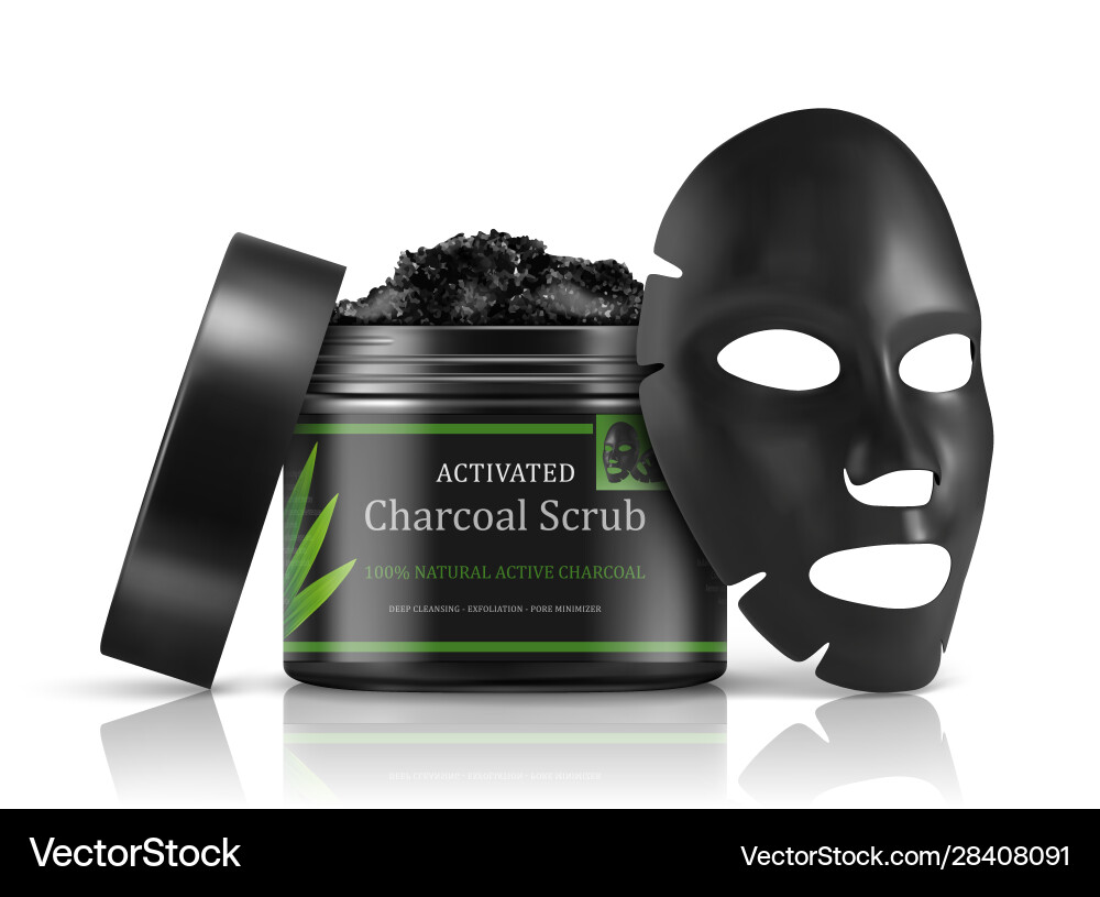 Charcoal Facial Mask Ad Template Royalty Free Vector Image