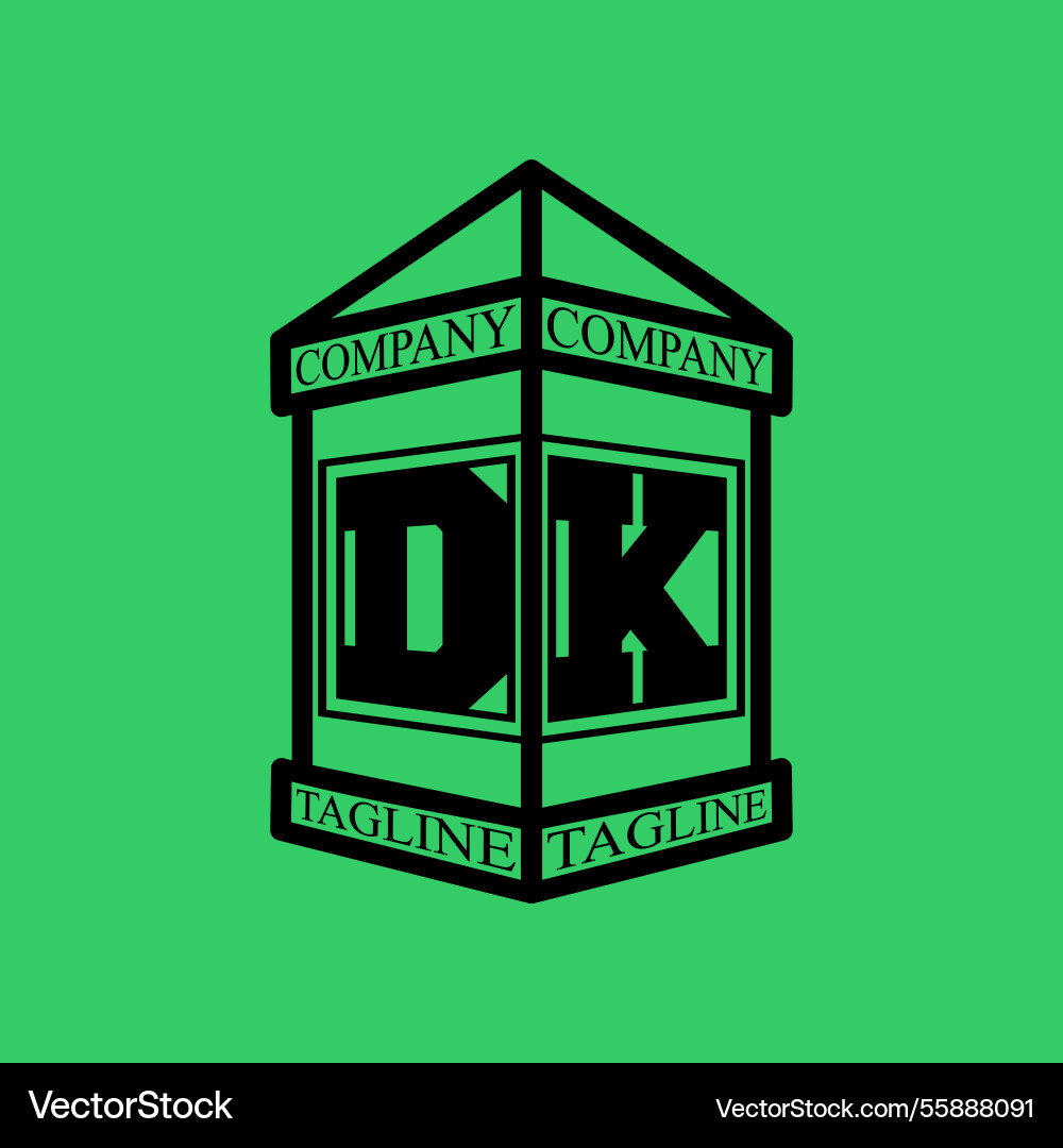 Dk initial house aesthetic logos collection Vector Image