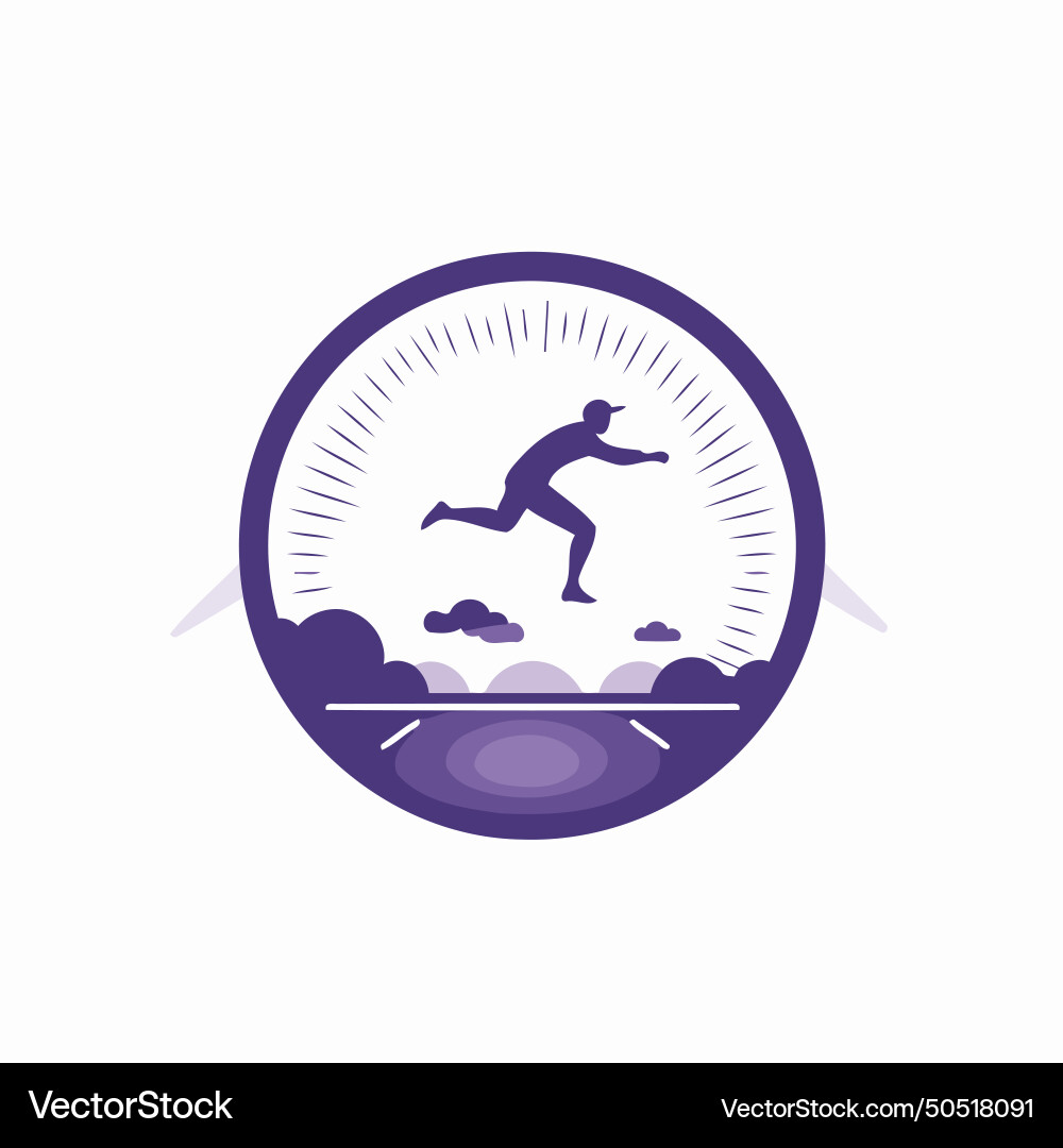 Running man logo design template modern Royalty Free Vector