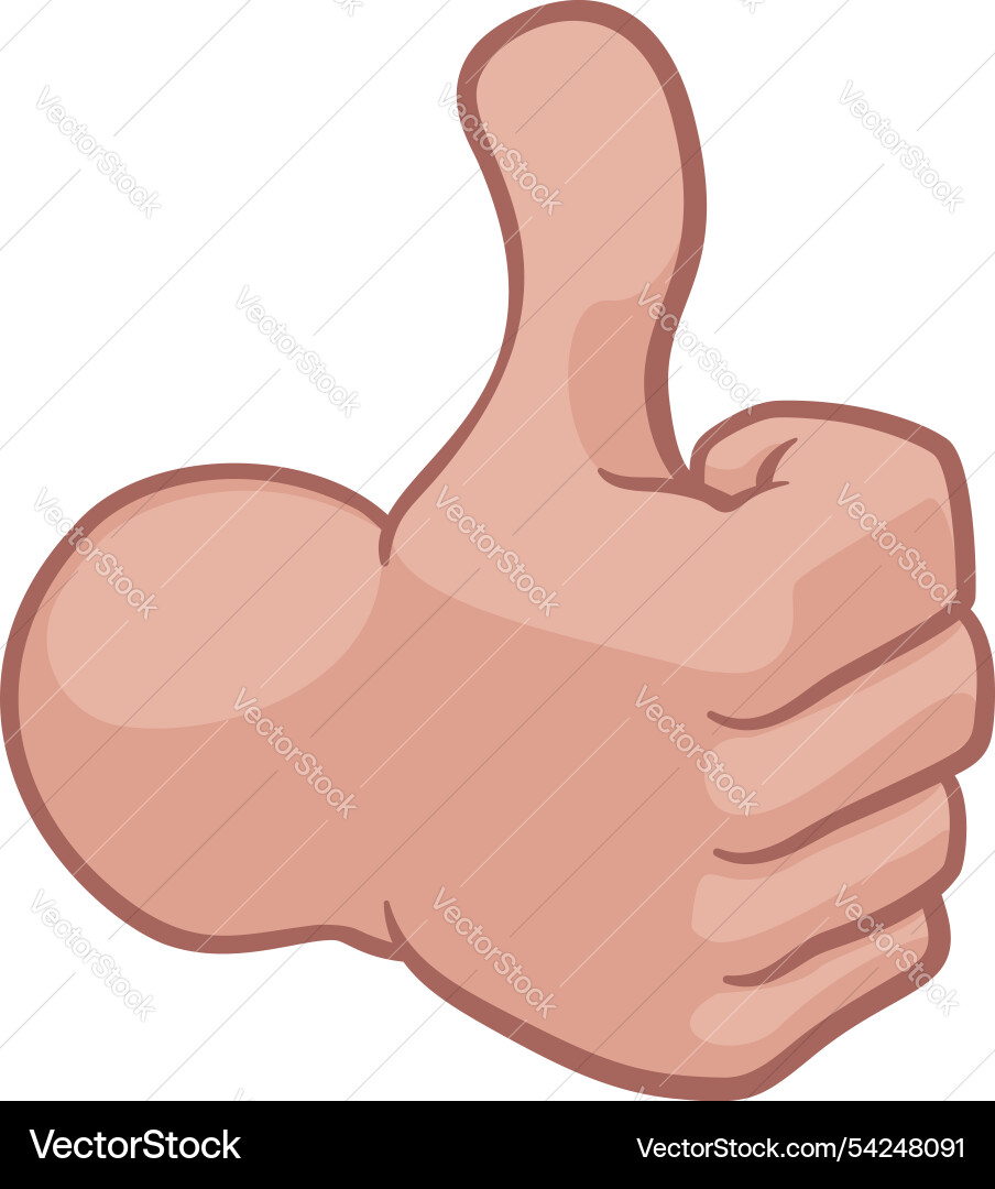 Thumbs up hand cartoon icon Royalty Free Vector Image