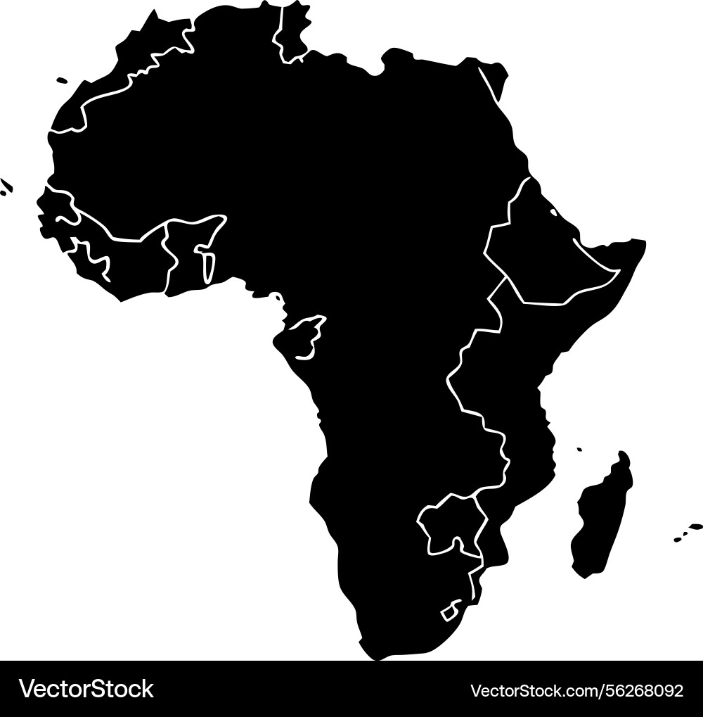 African map silhouette Royalty Free Vector Image