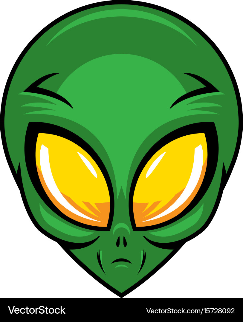 Alien head Royalty Free Vector Image - VectorStock