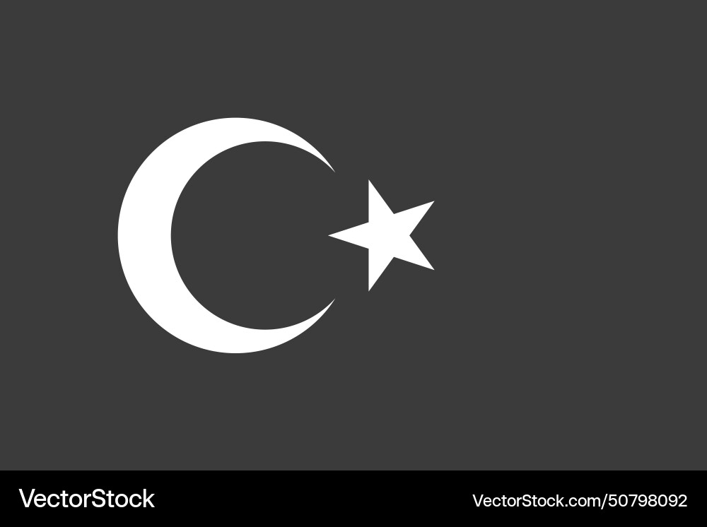 Greyscale flag of turkey Royalty Free Vector Image