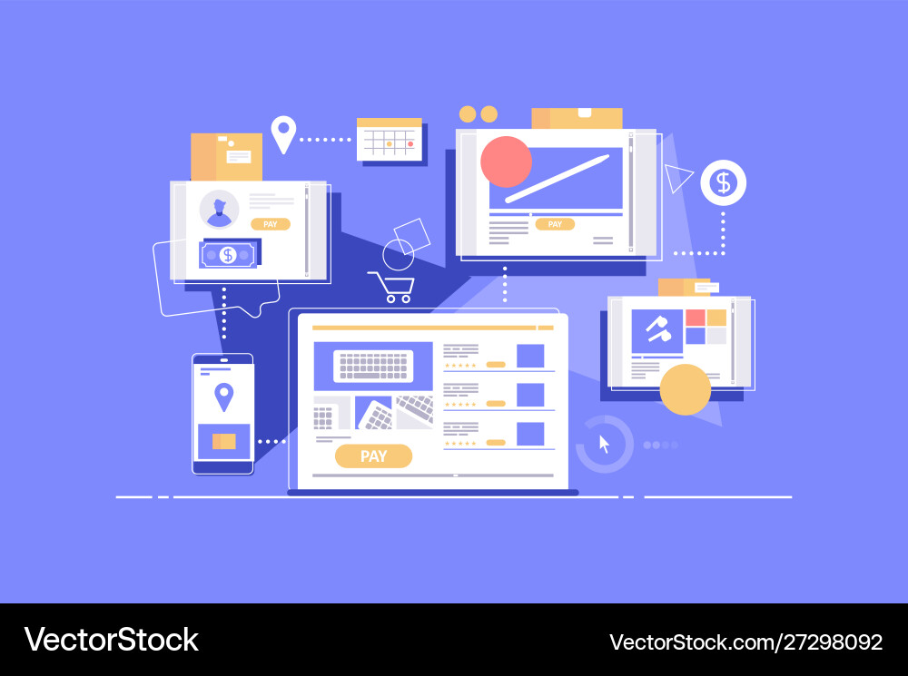 Internet ordering goods Royalty Free Vector Image