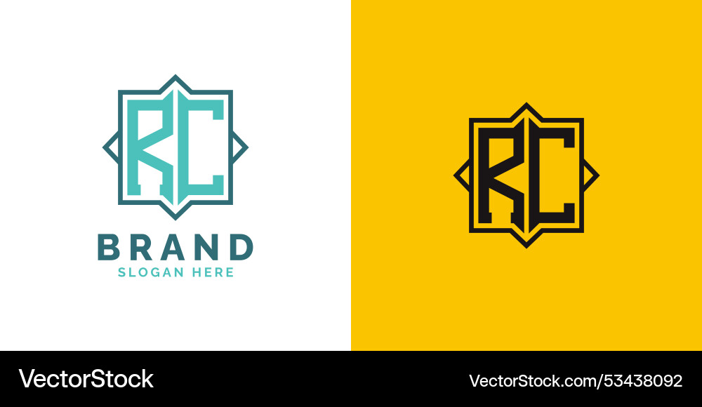 Modern rc monogram logo design initial letter Vector Image