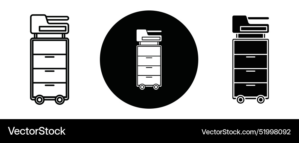 Office printer outline icon collection or set Vector Image