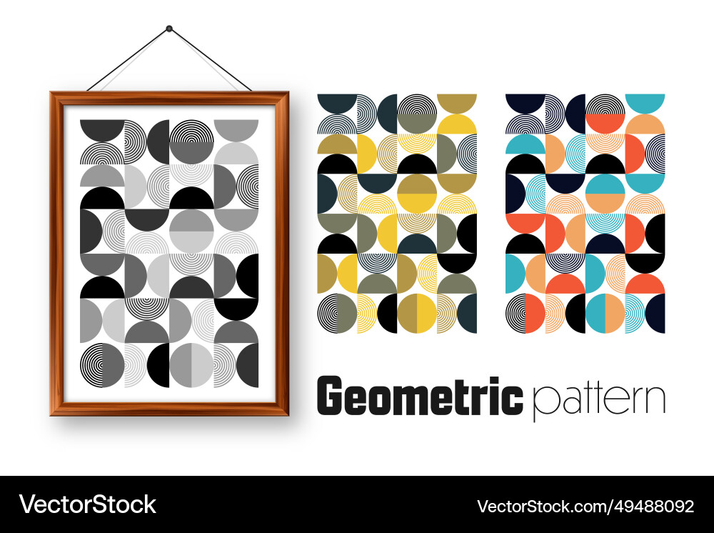 Picture frame with geometric trendy pattern Vector Image