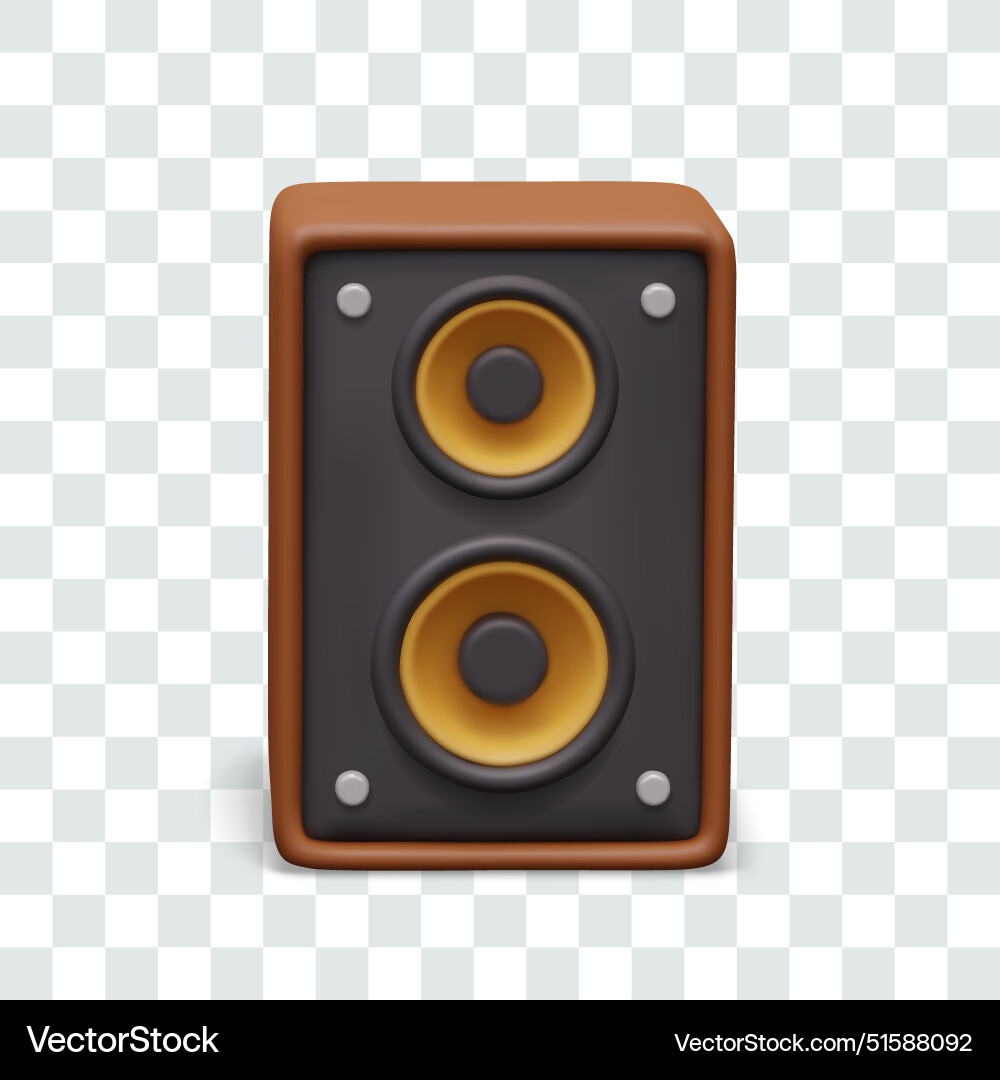 Portable acoustic speaker front view buffer Vector Image