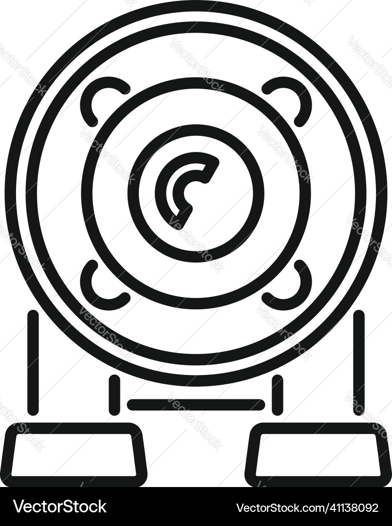 Portable pump icon outline motor system Royalty Free Vector