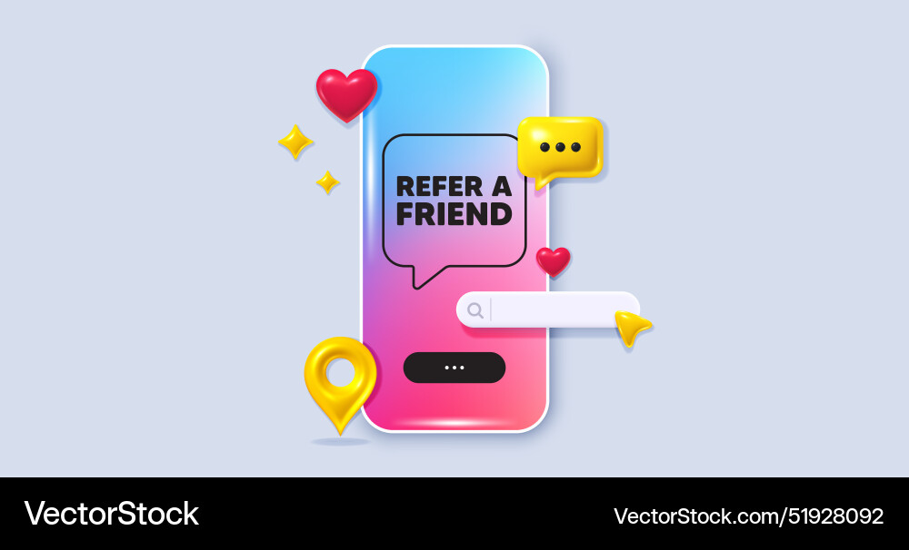 Refer a friend symbol referral program sign Vector Image