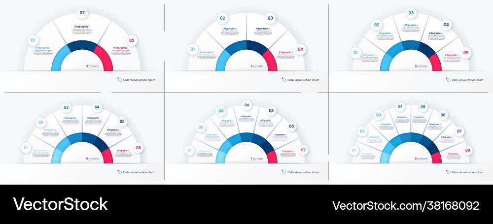 Round infographic chart templates Royalty Free Vector Image