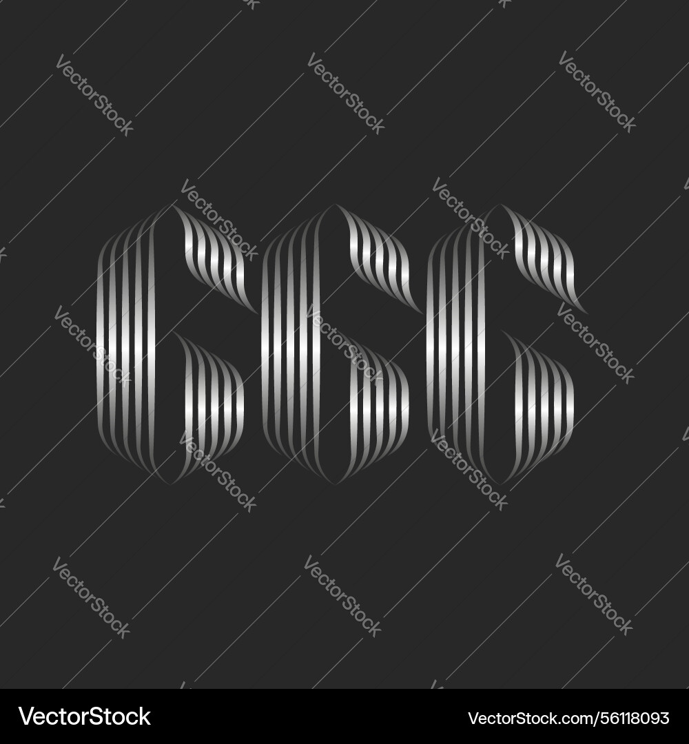 Artistic silver number 666 curly symbol logo Vector Image