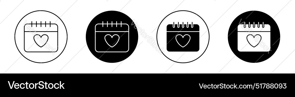 Calendar heart icon Royalty Free Vector Image - VectorStock