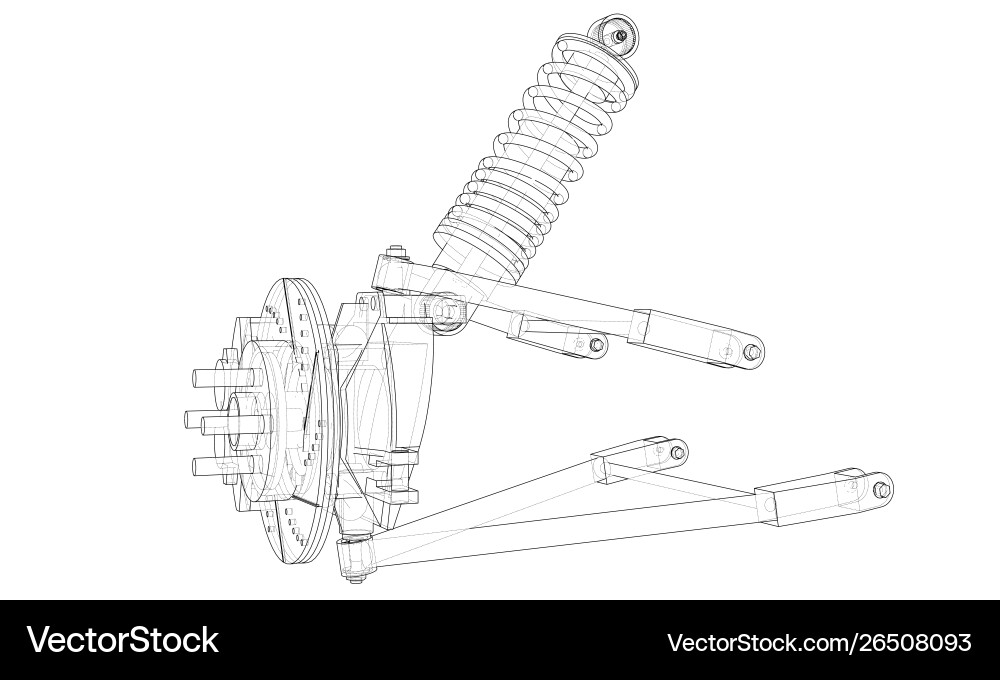 Car suspension with shock absorber Royalty Free Vector Image