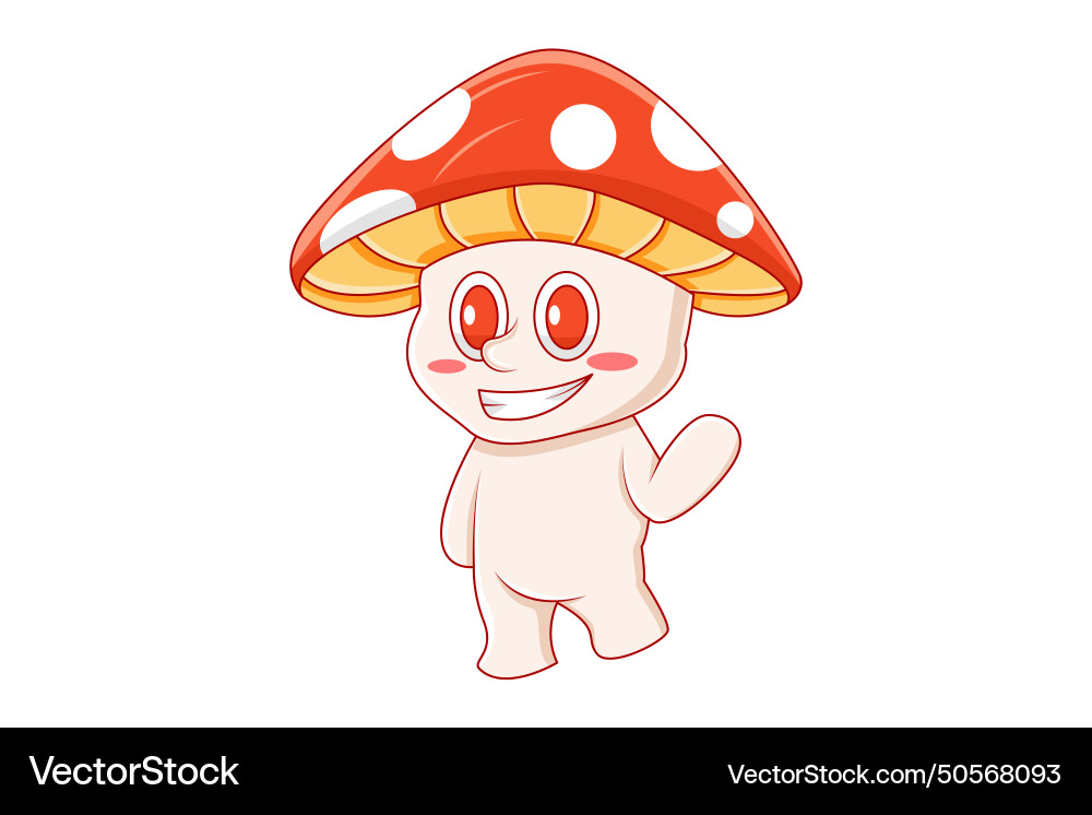 Cute mushroom character design Royalty Free Vector Image