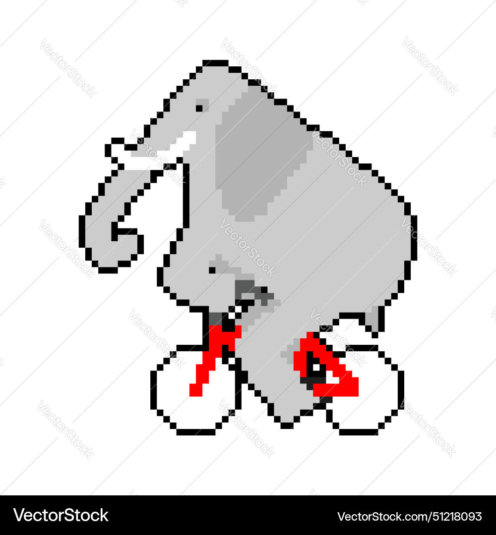 Elephant on bicycle pixel art pixelated animal Vector Image
